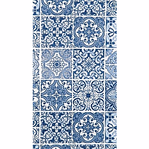Decorative Things Paper Bathroom Hand Towels - 8” x 4.5” Fingertip Towels Disposable Guest Towels Bathroom Napkins Decorative Paper Napkins Blue Beach Tiles, Pack of 32