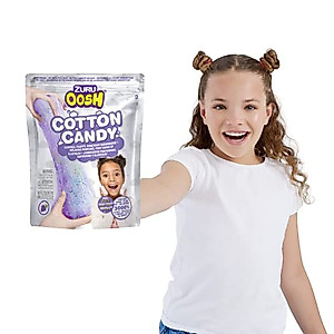 Oosh Cotton Candy Large Foil Bag 100g (Grape) by ZURU, Fluffy Slime, Stretch Slime, Grows 3000% in Size, Slime for Girls and Kids (Purple)
