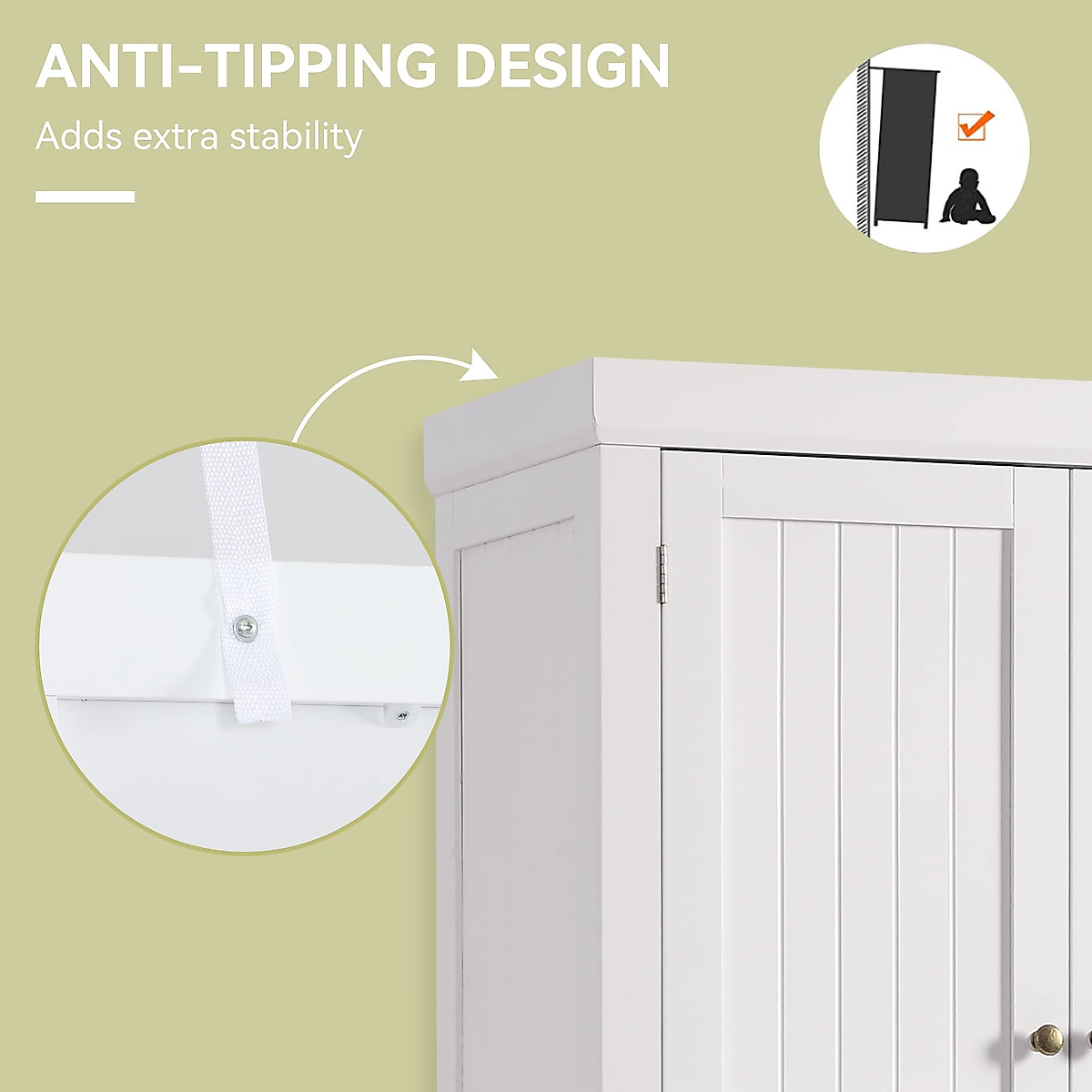 LOUVIXA 72" Kitchen Pantry Storage Cabinet, Freestanding Cupboard with 2 Cabinets, Drawer and Adjustable Shelves, Tall Storage Cabinet for Kitchen, Dinning Room, Living Room (White)