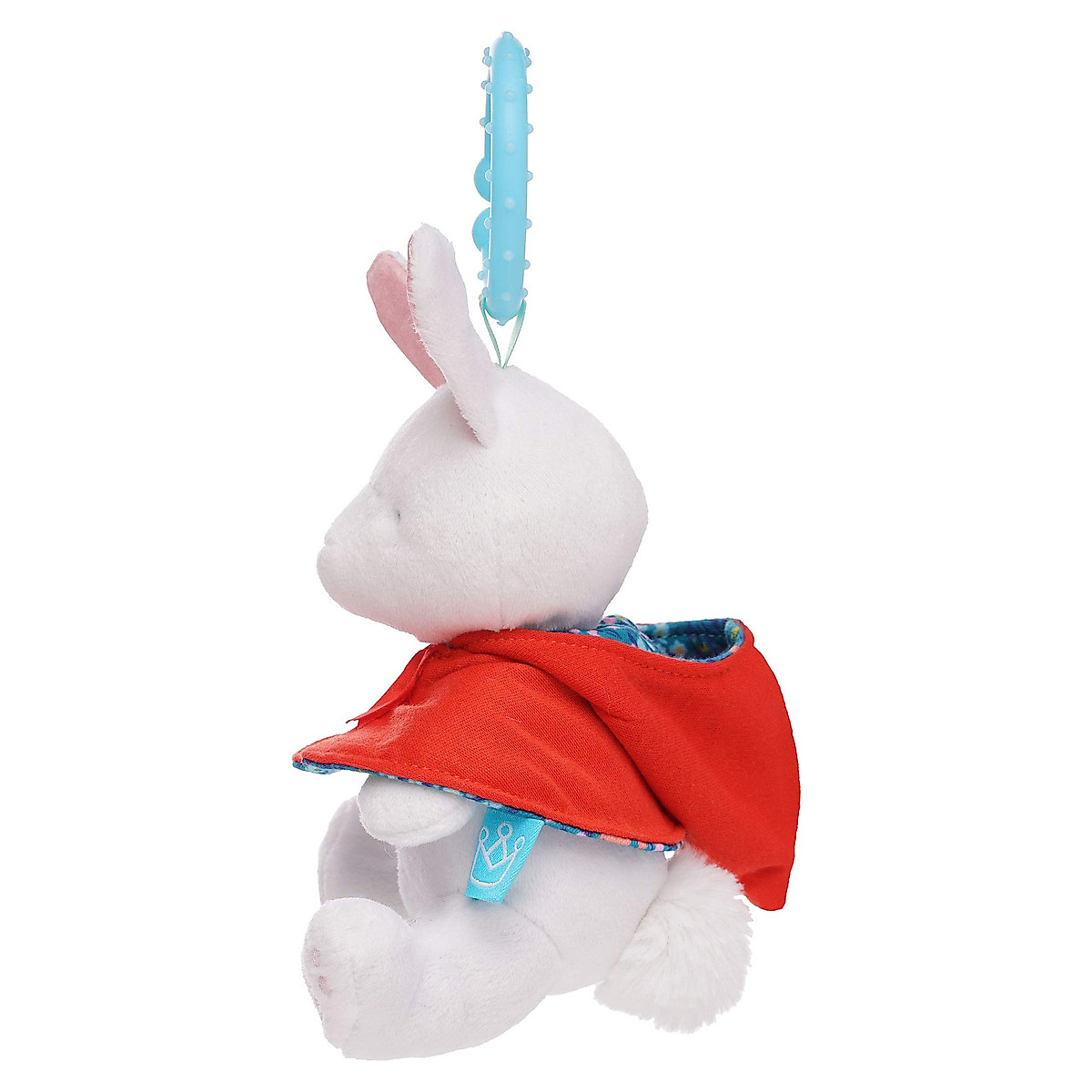 Manhattan Toy Fairytale Rabbit Plush Baby Travel Toy with Chime, Crinkle Ears and Teether Clip-on Attachment