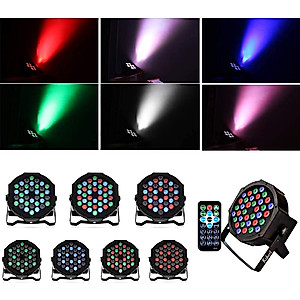 Kebert Par Lights, 36 Led DJ Stage Lights with Remote Control and DMX, 1W RGB Sound Actevated Stage Lights, 9 Modes Par Led Flood Lights for Wedding Bar Party DJ Show
