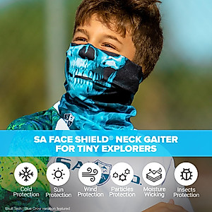 S A Company Kids' Face Shields UPF 30+, Breathable Multipurpose Neck Gaiters for Boys and Girls (Pack of 5 - Animal Kingdom)