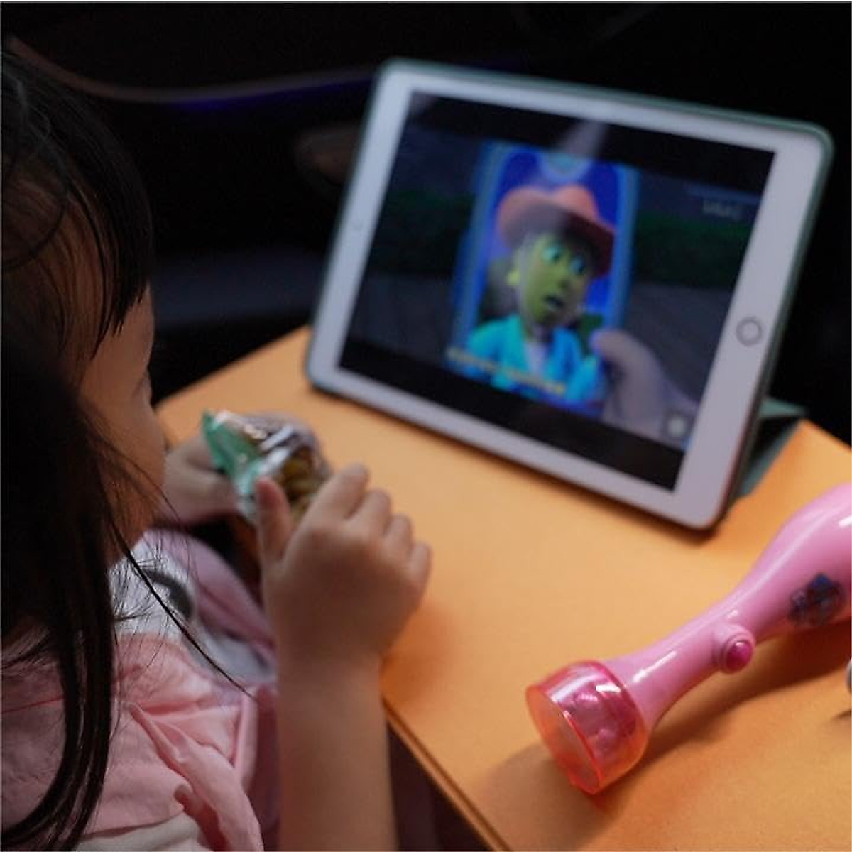 iSwift Pi Travel Lap Desk 6 in 1 Adjustable Foldable Car Food Tray Back Seat Laptop Table Perfect for Eating, Business Work, Airplane, Road Trips, Drive-in Movies-Orange