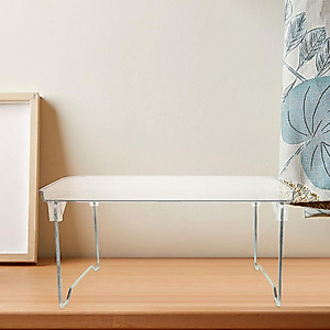 Desk Cup Holder Clear Lap Desk Folding Acrylic Bed Tray Countertop Storage Rack Clear Laptop Stand Bed Desk Table for Reading Eating Writing Kitchen Bathroom Storage Holder