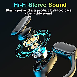 Couple Wireless Earbuds Open Ear Bluetooth Headphone for iPhone 14 Pro Max 13 Samsung Galaxy Z Fold 4 S23 S22 Ultra S20 S21 Oneplus Google Bluetooth 5.3 Stereo Sound Noise-canceling Earphones with Mic
