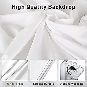 White Screen Backdrop with Stand 5x6.5ft, Foccalli Photography Backdrop Stand with Chromakey Muslin Background, 5 Backdrop Clips and Sandbag for Streaming Gaming Photoshoot