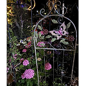 HZSCL Beautiful Retro Style Metal Fence Trellis, Garden Trellises for Climbing Plants, 53 Inch Tall, Gardening Vines Plant Support for Flower Rose Climbing