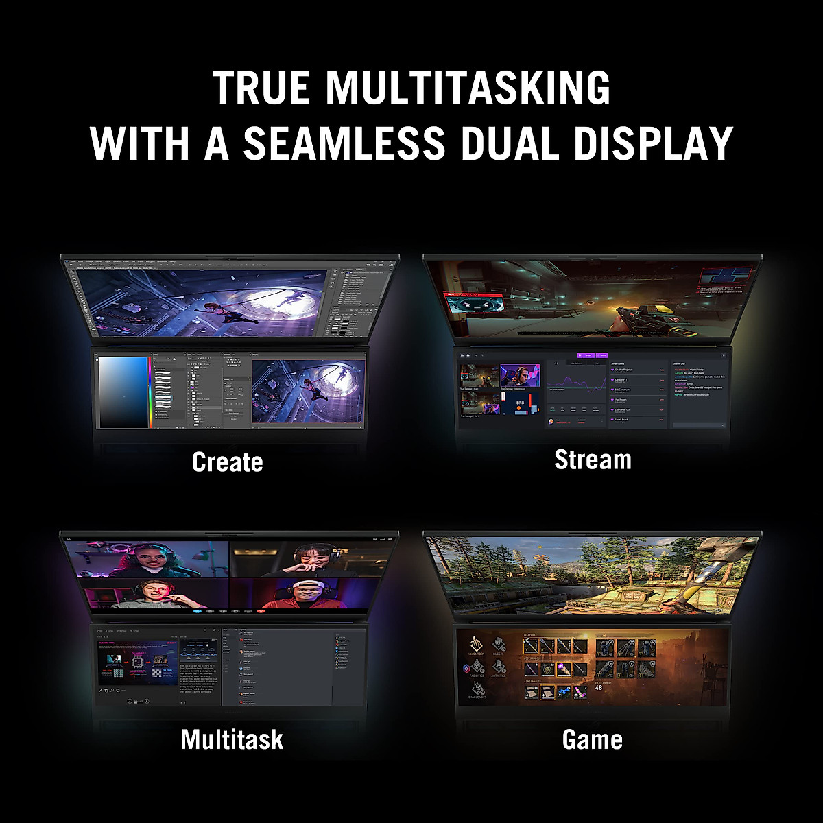 ASUS ROG Zephyrus Duo 16 (2022) Gaming Laptop, 16” Mini LED 240Hz/3ms, QHD 16:10 Display, 100% DCI-P3, NVIDIA GeForce RTX 4090, AMD Ryzen 9 7945HX, 32GB DDR5, 2TB SSD, Windows 11 Pro, GX650PY-XS97