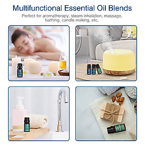 ASAKUKI 300ml Essential Oil Diffuser Set, Aroma Dffuser and Essential Oil Blends