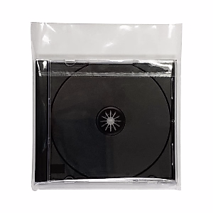 Progo CD Jewel Case Sleeves, 6 1/8 x 5 1/8 Inches Crystal Clear Self-Seal Resealable OPP Cellophane Poly Bags, 100 pieces. Food Grade, Fits One 10.4mm Standard CD Jewel Cases and more.