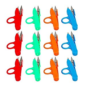 Yarn Thread Snips 12 PCS Professional Point Quick-Clip Heavy Duty Sewing with Stainless Steel Blade and Soft Handles Mini