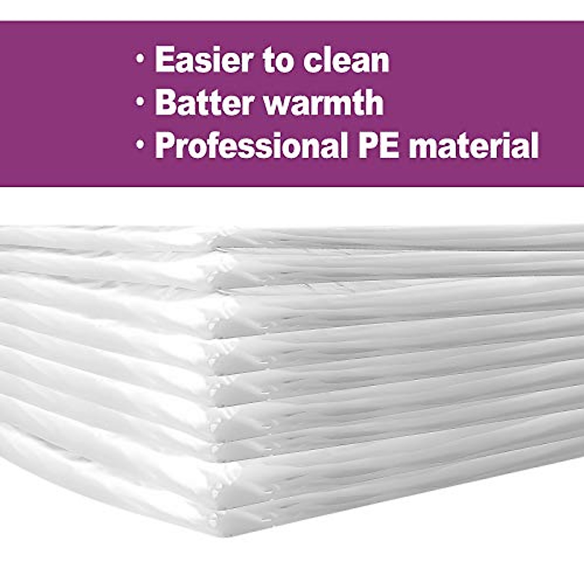 SilkFun 50 Pieces Disposable Plastic Sheeting for Body Wrap Used Inside a Far Infrared Sauna Blanket，Sauna Bag (83×47 inch)