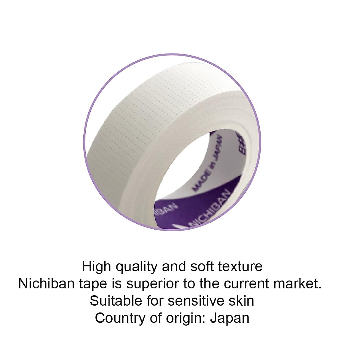 JOVISA JJ NICHIBAN Medical Grade Tape 24 Rolls | White Adhesive Eyelash Tape | Breathable for Eyelash Extension Supplies | 12mm x 7mm