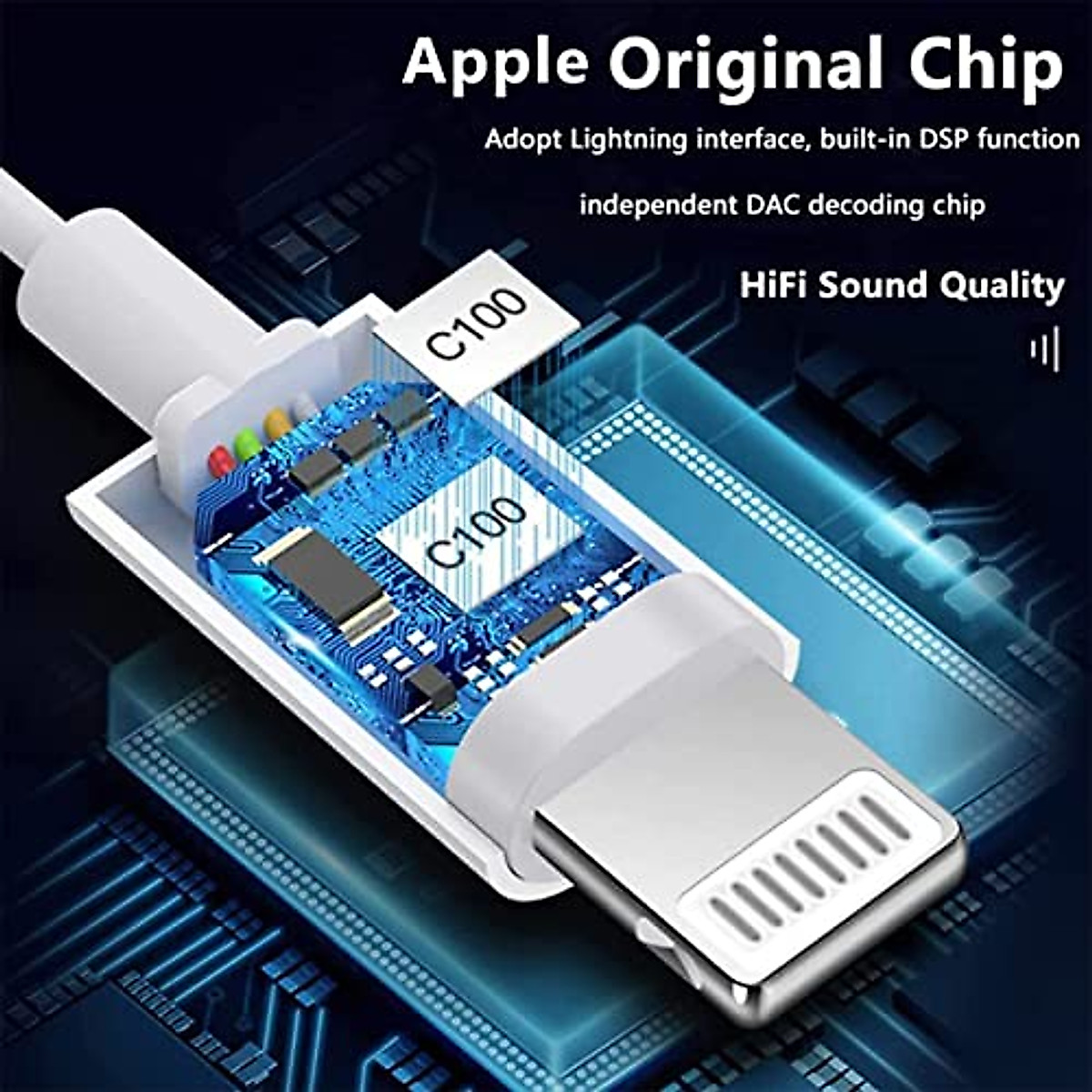 2 Pack-Apple Earbuds iPhone Headphones [Apple MFi Certified] Earphones with Lightning Connector (Built-in Microphone & Volume Control) Compatible with iPhone 14/13/12/11/XR/XS/X/8/7 Support All iOS