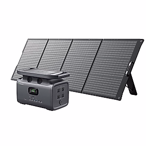 GROWATT Solar Generator, Portable Power Station 1512Wh with 200W Solar Panel, 4 x 110V/2000W AC Outlets (4000W Peak), Fast Solar Charging, Emergency Power Backup for Outdoor Camping, Home, RV