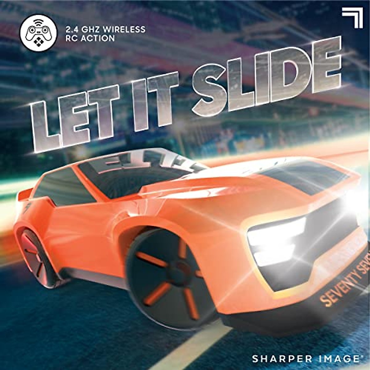 Sharper Image Drift Racer Remote Control Muscle Car, 2.4 GHz Wireless Controller, Functional LED Headlights