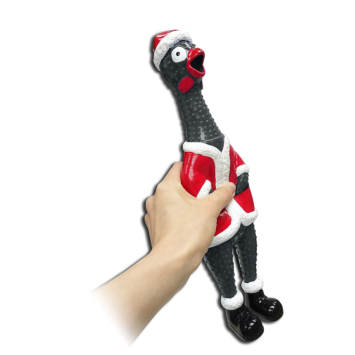 ANIMOLDS Squeeze Me Christmas Chicken- Hilarious Screaming Rubber Chicken Toy for Kids Novelty Squeaky Toy | The Perfect Stocking Stuffers for Kids and Adults