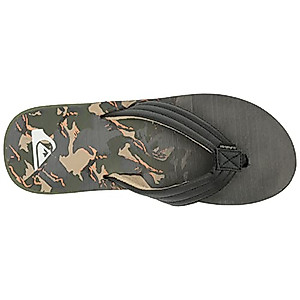 Quiksilver Men's Carver Print Sandal Flip-Flop, Green 1, 13