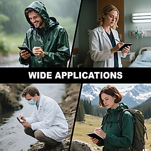 GLORYFIRE Waterproof Notebook All Weather Shower Pocket Tactical Notepad with Cover Steno Pad Memo Book (black 5pcs)