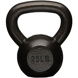 Amazon Basics Cast Iron Kettlebell, 25 pounds, Black