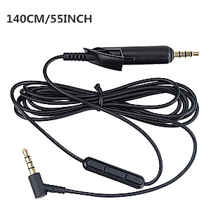 Saipomor QC15 Replacement Cable Upgrade Audio Extension Cord with Mic and Volume Control Compatible with Bose QuietComfort15 QC 15 Headphones