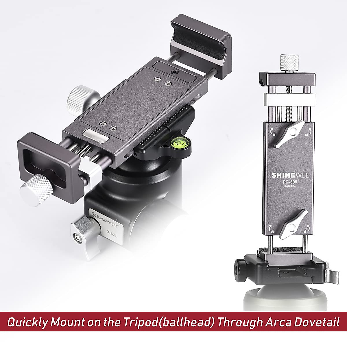 SHINEWEE Aluminum Tablet Tripod Mount Adapter, Clamp Tablet Holder Fits iPad, Air, Pro, Mini, 1 2 3 4 5, Use on Tripod, Monopod, Selfie Stick, Tabletop Stand Etc