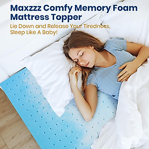 2 Inch Memory Foam Mattress Topper Queen, Gel Foam Queen Size Mattress Topper for Pressure Relief, High Density Cooling Memory Foam Pad, Premium Soft Mattress Topper, Certipur-Us Certified