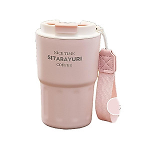 12 oz Stainless Steel Vacuum Insulated Tumbler, Travel Coffee Mug Spill Proof with Lid, Portable Thermal Mug for Keep Hot/Ice Coffee,Tea and Beer (Pink)