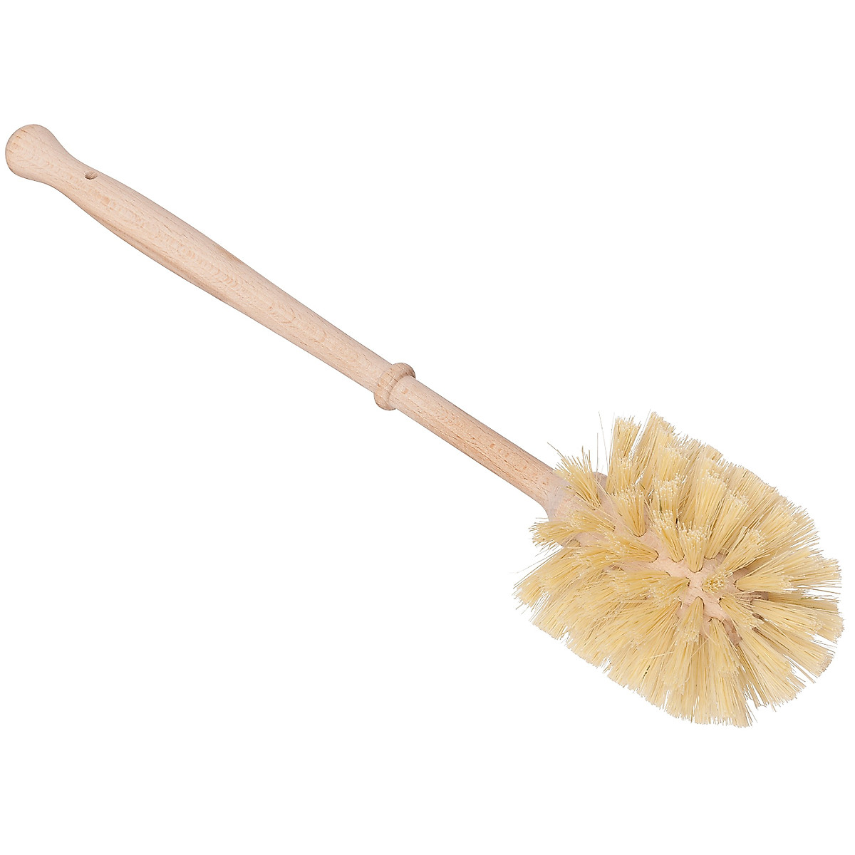 REDECKER Oiled Beechwood Toilet Brush Stand with Tampico Fiber Toilet Brush, 9-7/8 inches - Natural Bristles are Heat-Resistant and Retain Shape, Made in Germany - Wood Toilet Brush Set