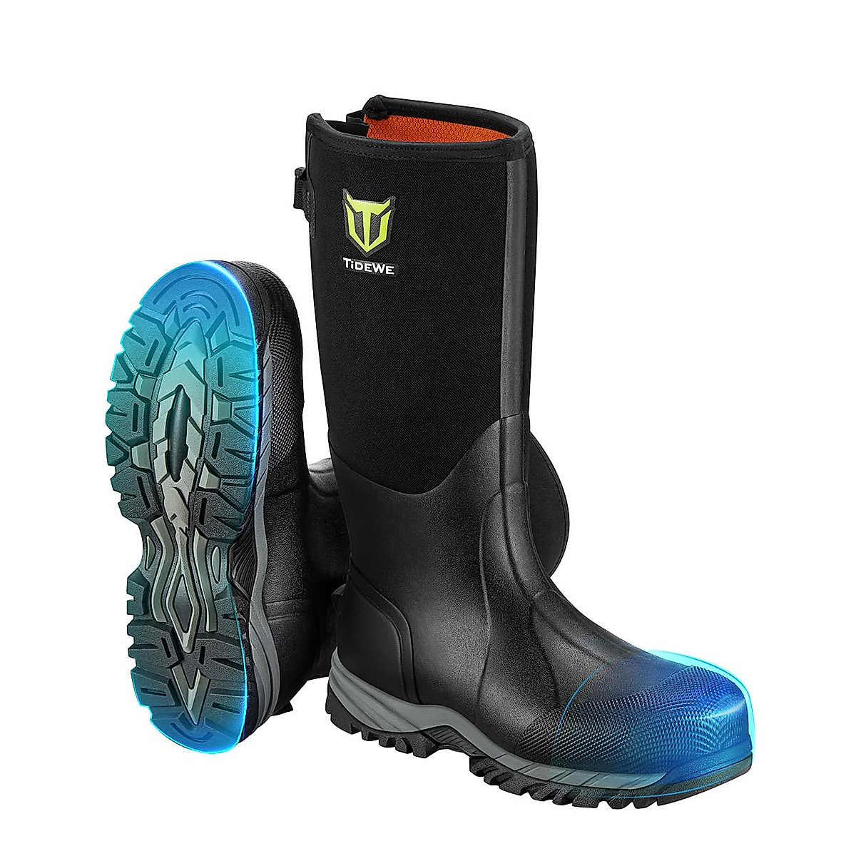 TIDEWE Puncture Proof Work Boots Men (Black, Size 7-13)