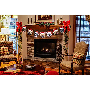 French Bulldog Christmas Garland, Dog Face Christmas Hanging Decorations