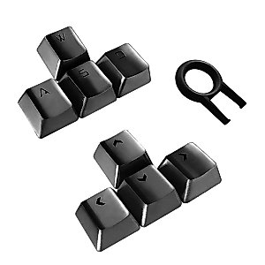 Fitlink FPS & MOBA Gaming Keycaps, Durable Stainless Steel Metal Keycap with Key Puller for Mechanical Keyboard Cherry Mx Switch (WASD+Direction Keys,Blue)