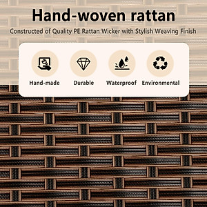 Grepatio Patio Chaise Lounge Chair Outdoor Wicker Rattan Daybed Adjustable Pool Furniture Chair with Cushions Beach Lounge Chair Sun Lounger for Outside (1 Pcs)