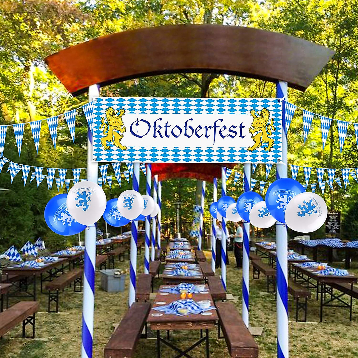 FEPITO 98 Feet Oktoberfest Bavarian Pennant Banner Flag, Oktoberfest Decorations Octoberfest Party Supplies