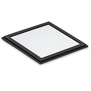 Glenor Co Earring Organizer Tray - 4 Stackable Trays with Lid -45 Slot Classic Jewelry Storage Display Case for Drawer or Dresser - Holder for Earring Ring Necklace or Cufflinks - Large Mirror - Black