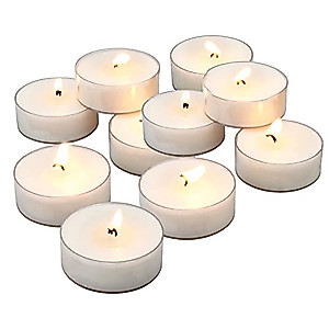 Stonebriar 20 Count Unscented Mega Oversized Clear Cup White Tea Light Candles with 9 Hour Burn Time