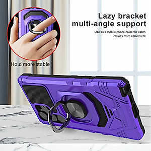 Ailiber for Samsung Galaxy S23 Ultra Cell Phone Case, Samsung S23 Ultra 5G Case with Screen Protector, Ring Kickstand for Magnetic Car Mount, Rugged Shockproof Heavy Duty Cover Case-Purple