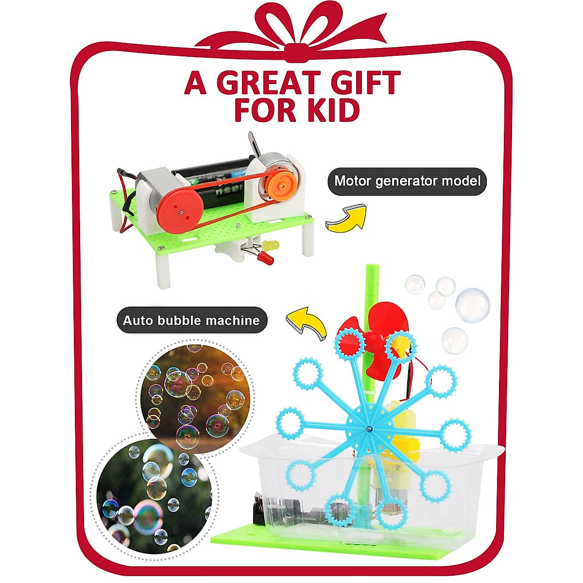 5 Set STEM Kit, STEM Projects for Kids Ages 8-12, Robotics for Kids, DC Motor Model Car Kit, Electric Building Engineering Science Experiment Kit, Toys Gifts for Boys and Girls Ages 8 9 10 11 12