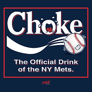 Choke - The Official Drink of NY Baseball T-Shirt for Atlanta Baseball Fans (SM-5XL) (Navy Short Sleeve, X-Large)
