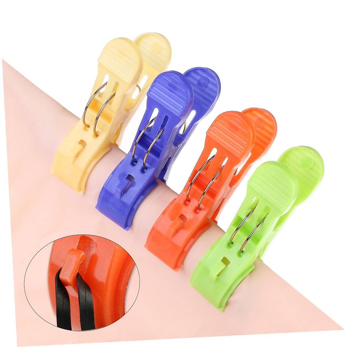 Zerodeko 48 Pcs Mini for Kids Clamp Tarp Clips Rope Clamp Bike Helmet Decorations Beach Tent Clothes Peg Clip Dress Guard Bike Cord Grip Tent Snaps Clothespin Camping