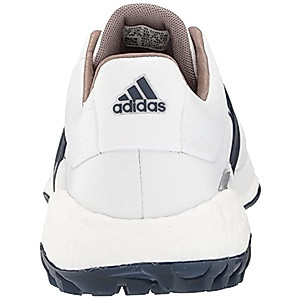 adidas Men's TOUR360 22 Golf Shoes, Footwear White/Silver Metallic/Team Navy Blue, 10