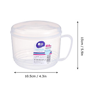 Cabilock 2pcs Cup Pottery Bowls Microwave Steamer Bowl Coffee Mug Transparent Water Mugs Fruit to-go Container Clear Container with Lid Plastic Beer Mugs Hot Food Jar Milk Portable Student