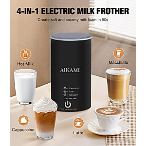 AIKAMI Single Serve Coffee Maker for K Cup & Ground Coffee with Milk Frother, 6 to 14 Oz Brew Sizes, Auto-Off Coffee Machine with Water Reservoir