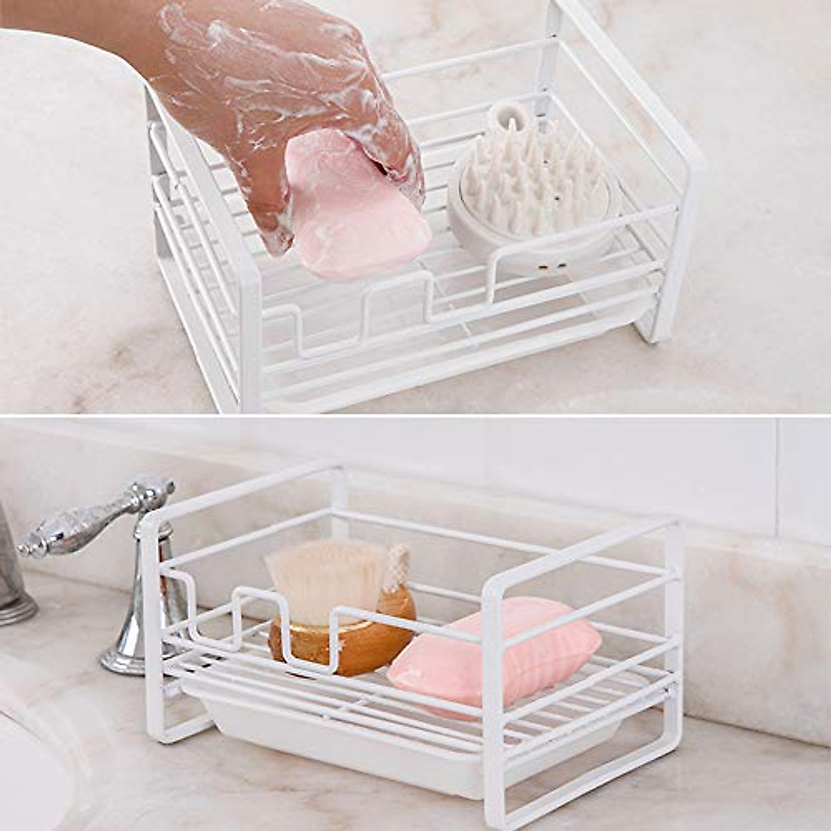 Sponge Holder, Tomorotec Sponge Drain Rack Holder Kitchen Storage Basket for Kitchen and Bathroom Kitchen Sink Caddy Sink Hanging Storage Box