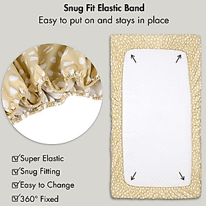 Gllquen Baby Crib Sheets for Boys Girls, Organic Fitted Crib Sheets Elastic Toddler Bed Crib Mattress Sheet Floral Pattern, Standard Safe Crib Sheets for Baby Unisex 52"x 28" x9"(Giraffe)