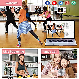 Digital Camera for Kids, Small Cameras for Teens, Portable Compact Camera for Photography, 1080P 50MP Autofocus Children Camera with 32GB SD Card, 2.88 Inch LCD Screen, 16x Digital Zoom (Pink)