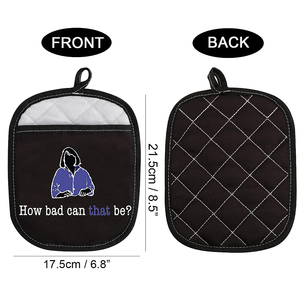 Ina Fans Gift Ina Inspired How Bad Can That Be Baking Oven Pads Pot Holder with Pocket (How Bad can That be)