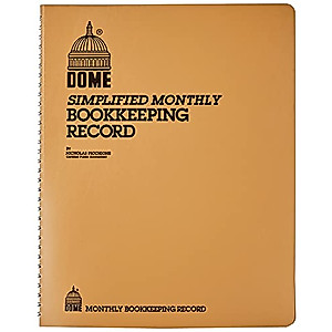 Dome 612 Bookkeeping Record, Tan Vinyl Cover, 128 Pages, 8 1/2 x 11 Pages