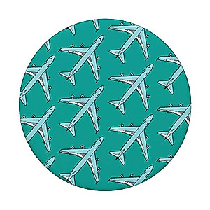 Airplane Pattern Passenger Plane Pilot Christmas Gift PopSockets Grip and Stand for Phones and Tablets