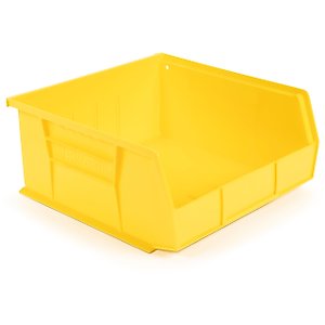 Hudson Exchange 11" x 11" x 5" Plastic Stackable Storage Bin and Hanging Container (Yellow)